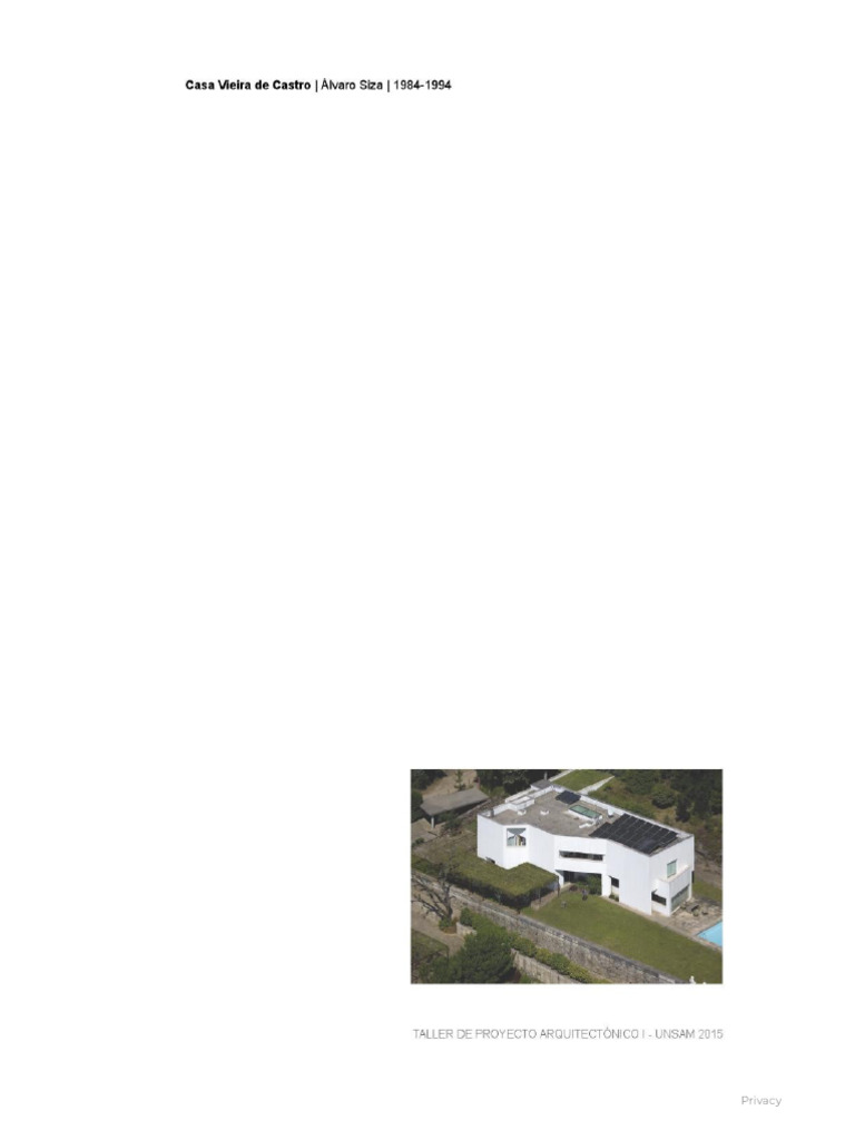 Casa Vieira de Castro - Alvaro Siza | PDF