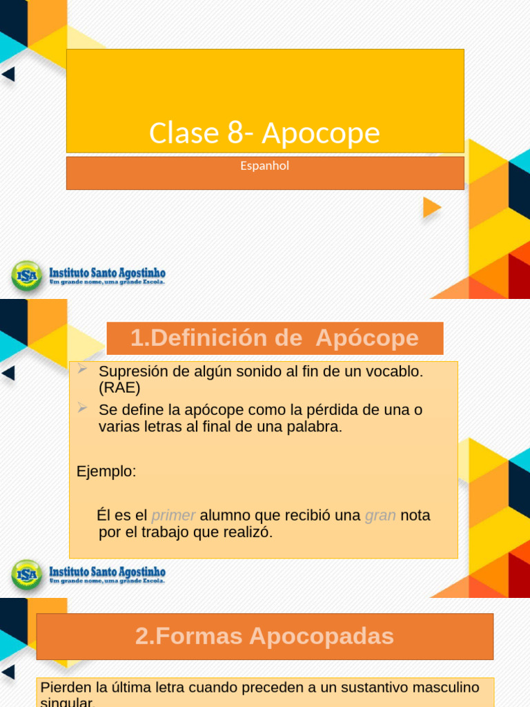 Apocope 3º Ano | PDF