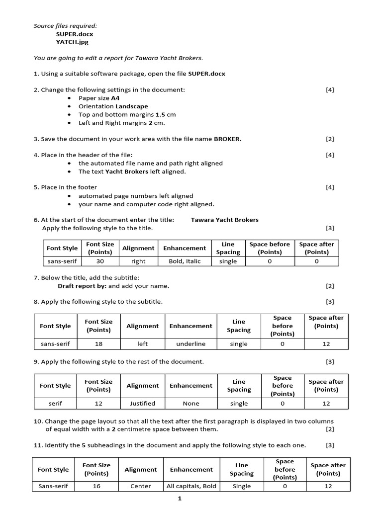 Question Paper MS Word ICT | PDF | Typefaces | Printing