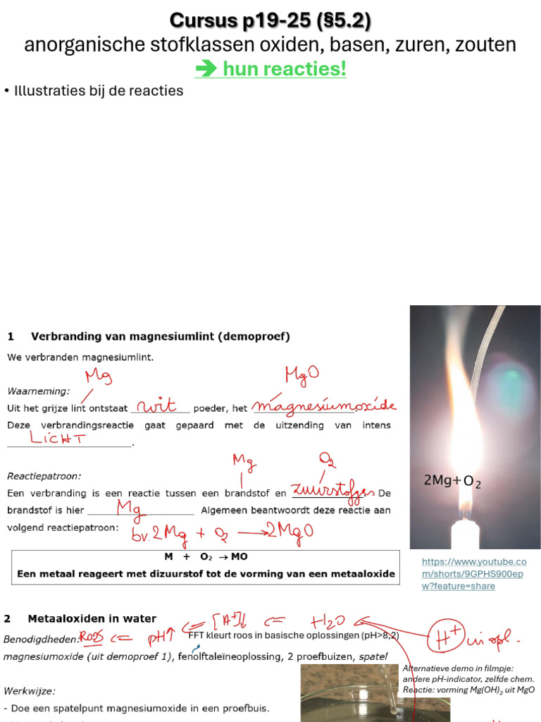 CHE04 - 5.2 Reacties Met Anorg Verbindingen (1) | PDF