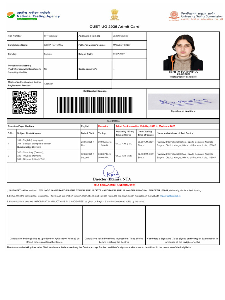 AdmitCard-253510557898 | PDF