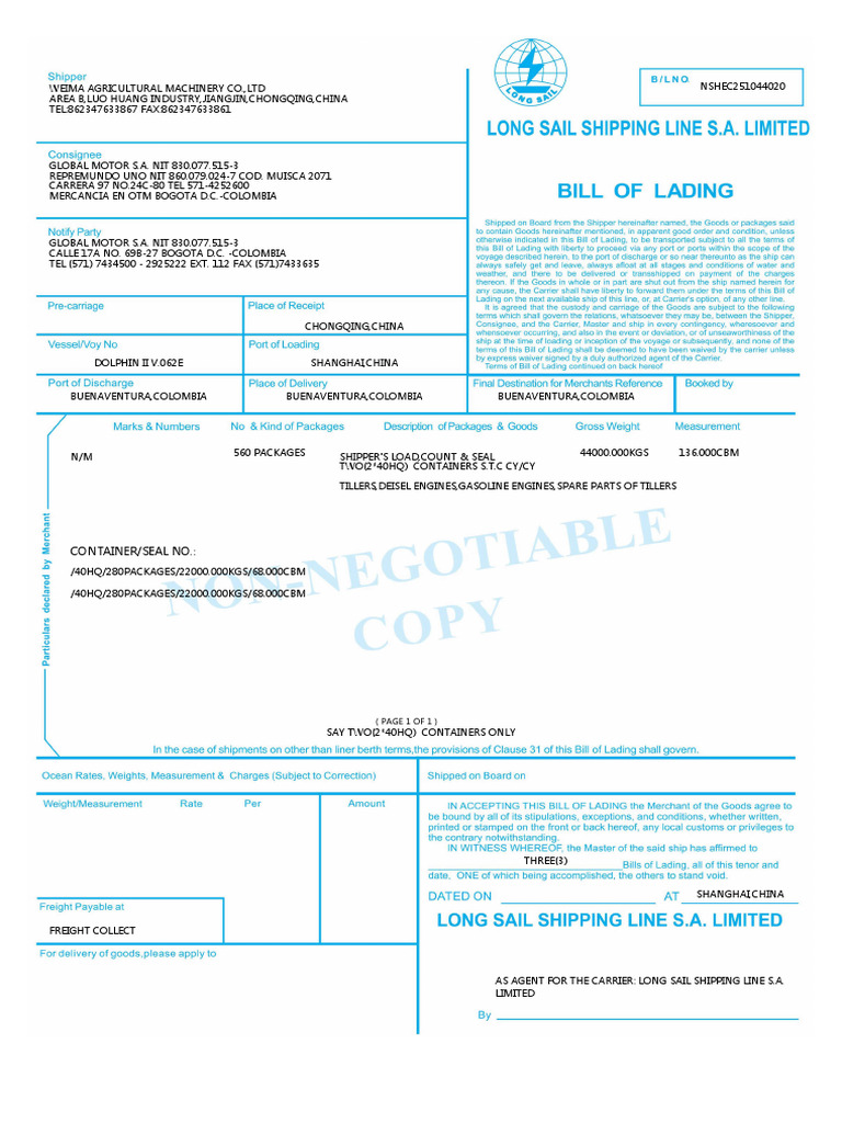 Nshec251044020 Hbl Draft (2) | PDF