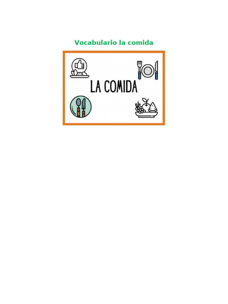 Vocabulario La Comida | PDF