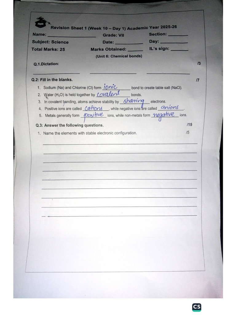 G7 Science Revision Sheets (1) | PDF