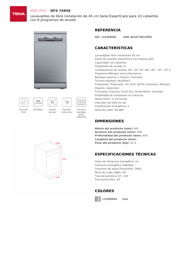 Teka Es MX Dfs-74850 | PDF