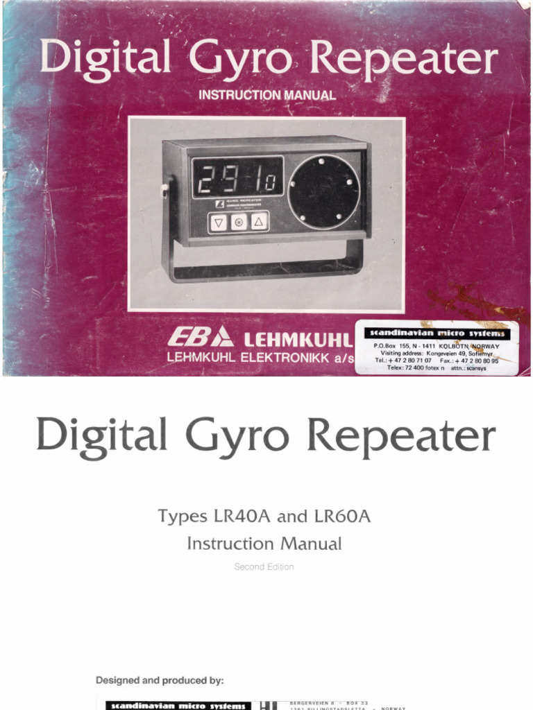 Digital Gyro Repeater Manual LR40A/LR60A | PDF | Electrical Connector ...