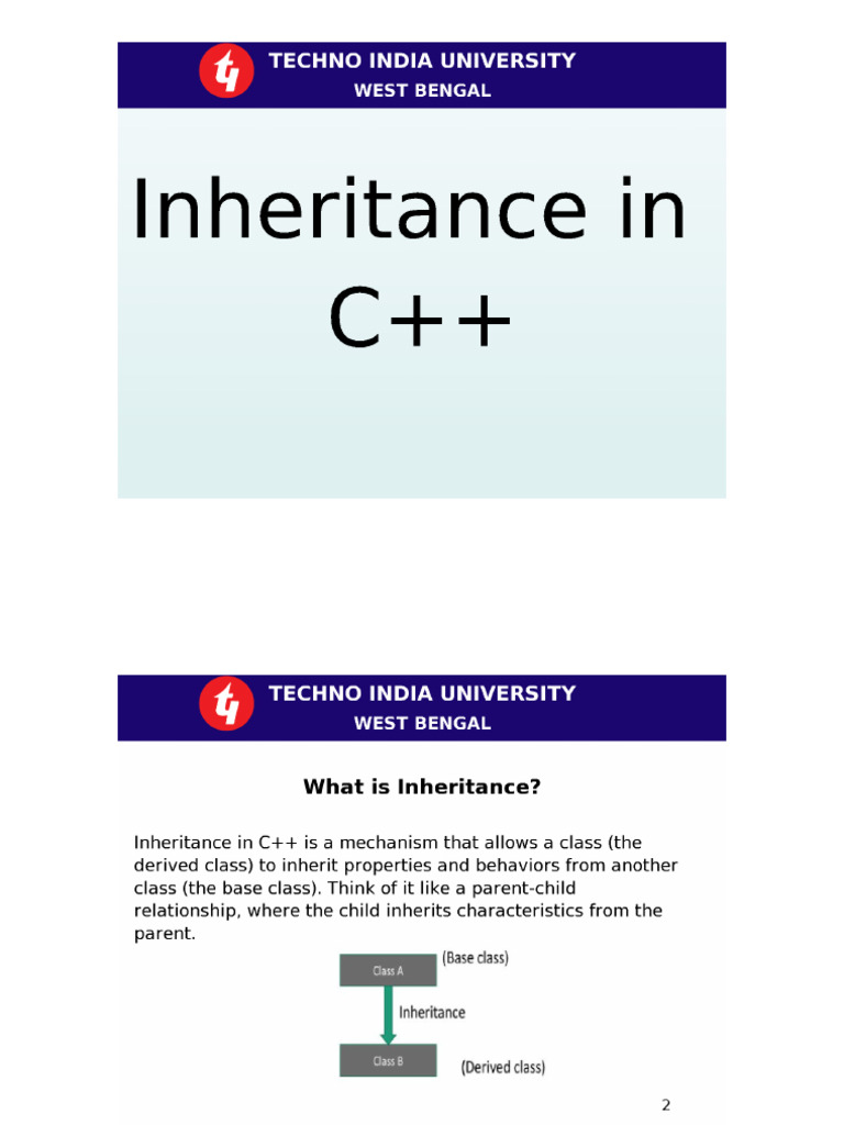 Inheritance in C++ | PDF