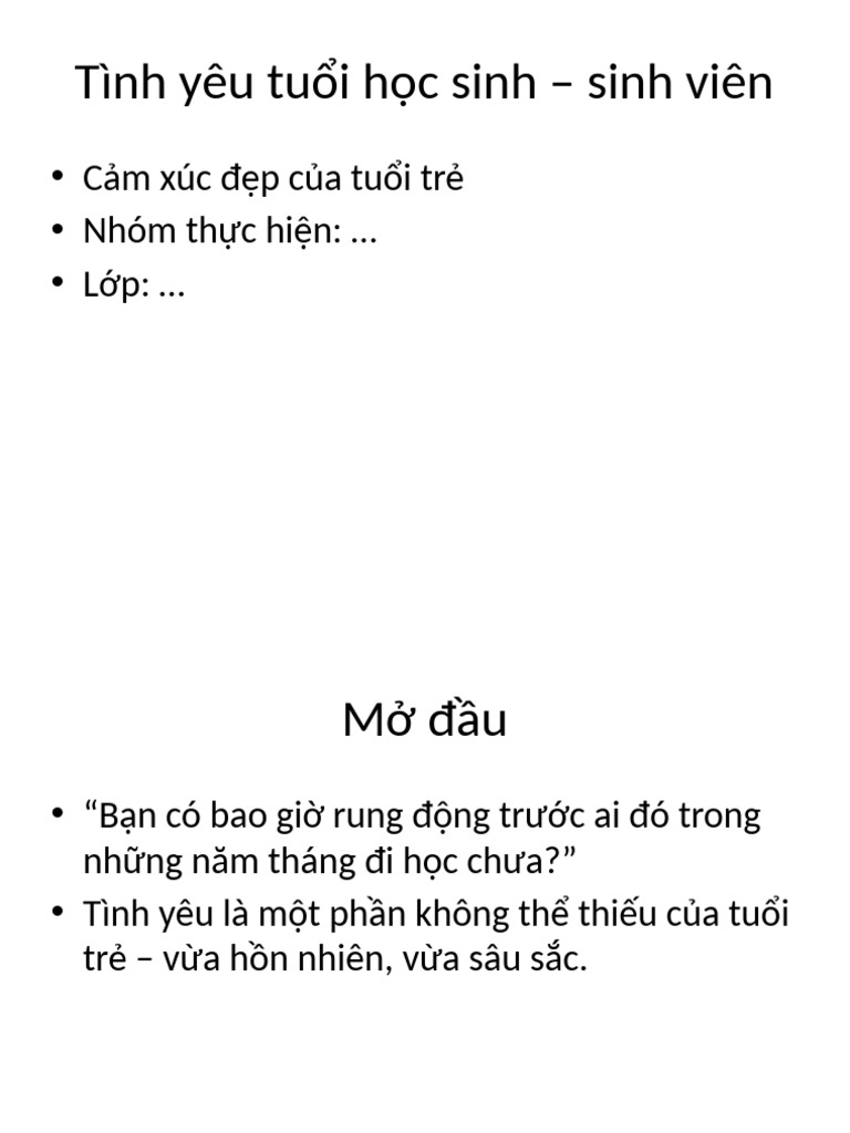 Tinh Yeu Tuoi Hoc Sinh Sinh Vien (1) | PDF
