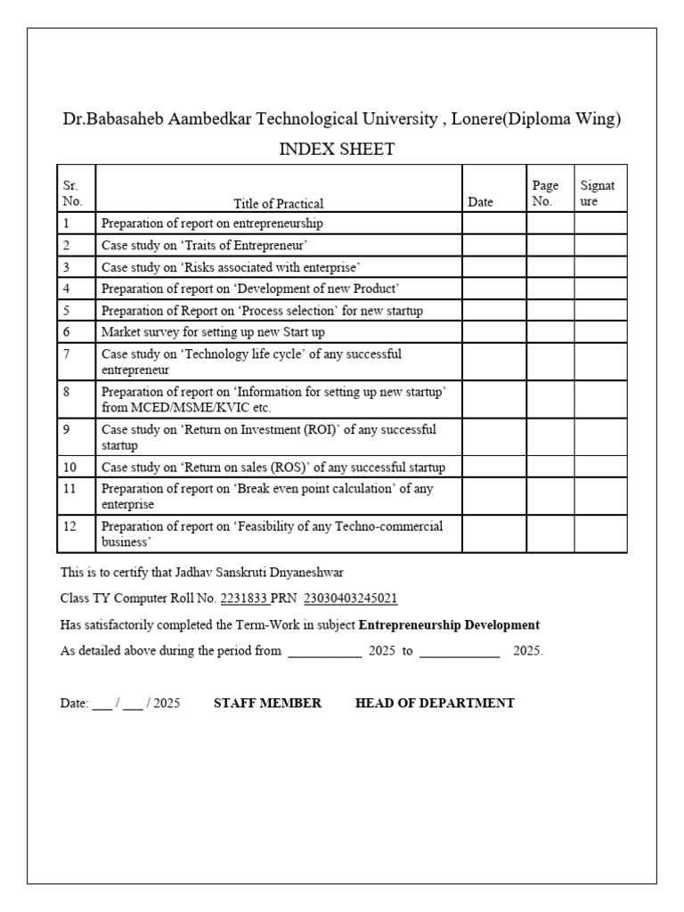 Ed Practical Index | PDF
