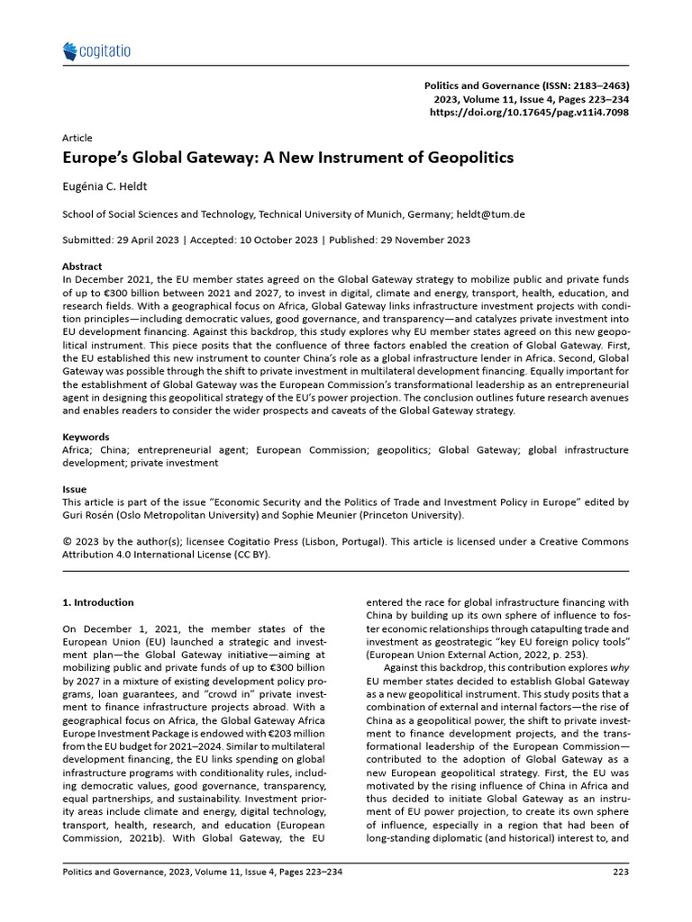 EU's Global Gateway: Geopolitical Strategy | PDF | European Union ...