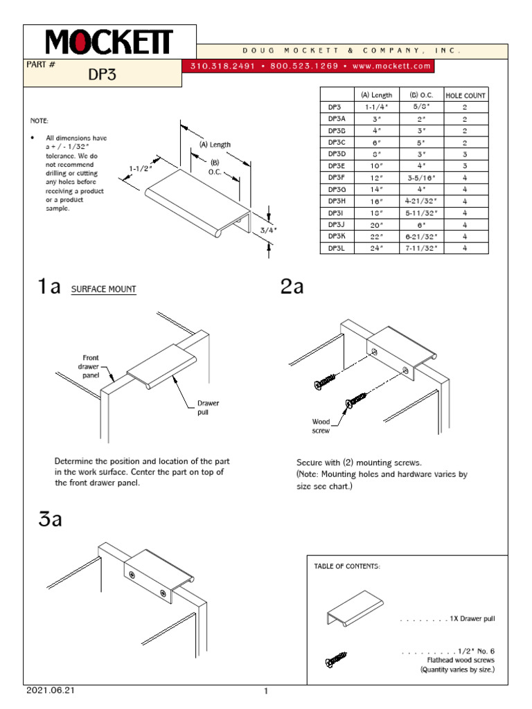 Dp3 Installation Sheet | PDF