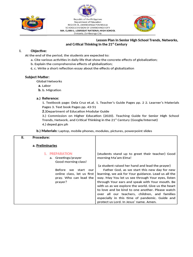 Globalization Lesson Plan for High School | PDF | Learning | Teachers