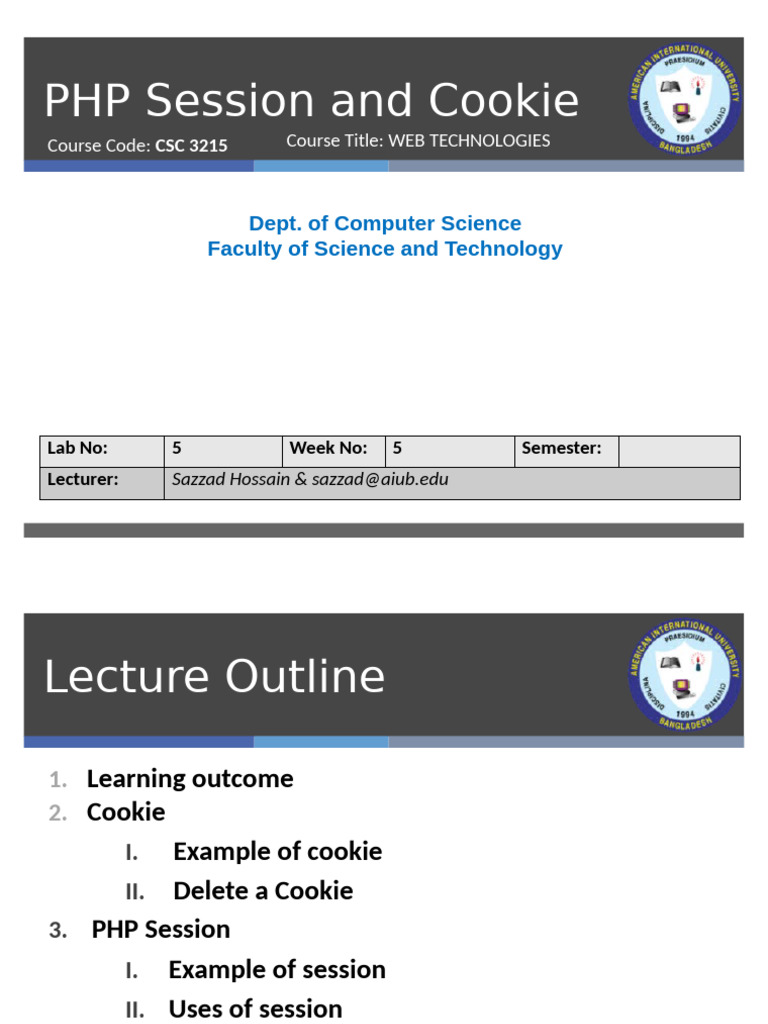 Lecture 05 WT Lab | PDF | Http Cookie | Php