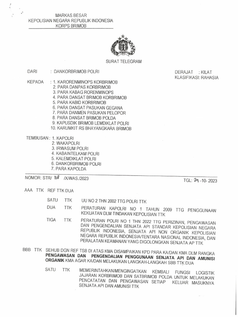 STR Pengawasan Dan Pengendalian Senpi Dan Amunisi | PDF