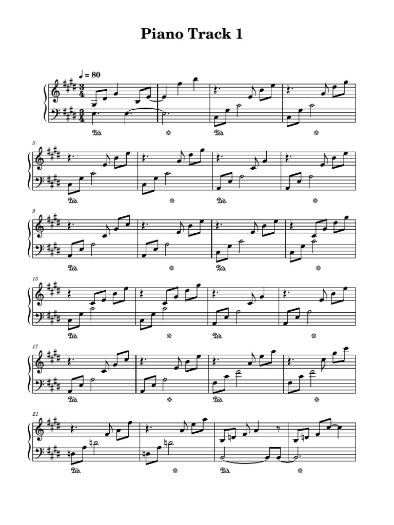 Piano Track 1 Notation Analysis | PDF