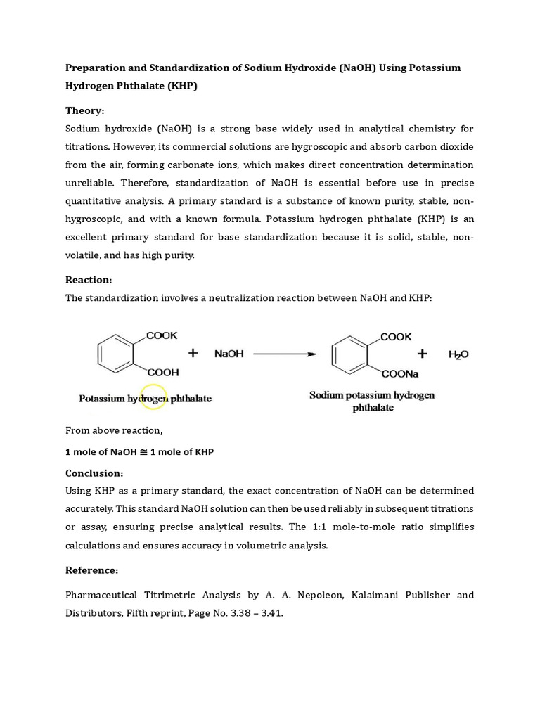 Std. of NaOH | PDF