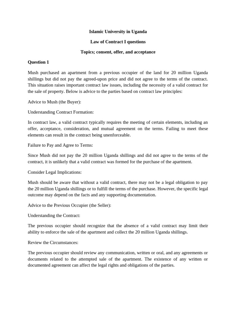 Page 1 of 2 by Ms Nagdaya Hamidah | PDF | Breach Of Contract | Offer ...