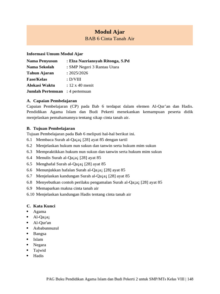 PAI 8 Deep Learning - Modul Ajar Bab 6 PAG | PDF