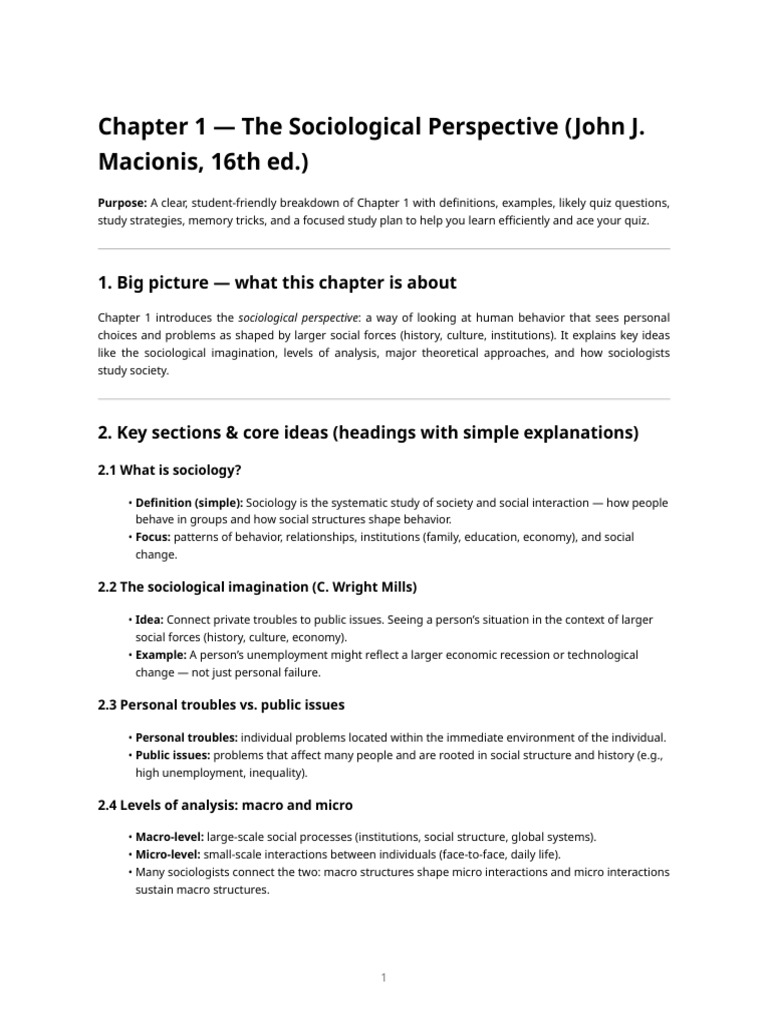 Understanding the Sociological Perspective | PDF | Sociology | Social ...