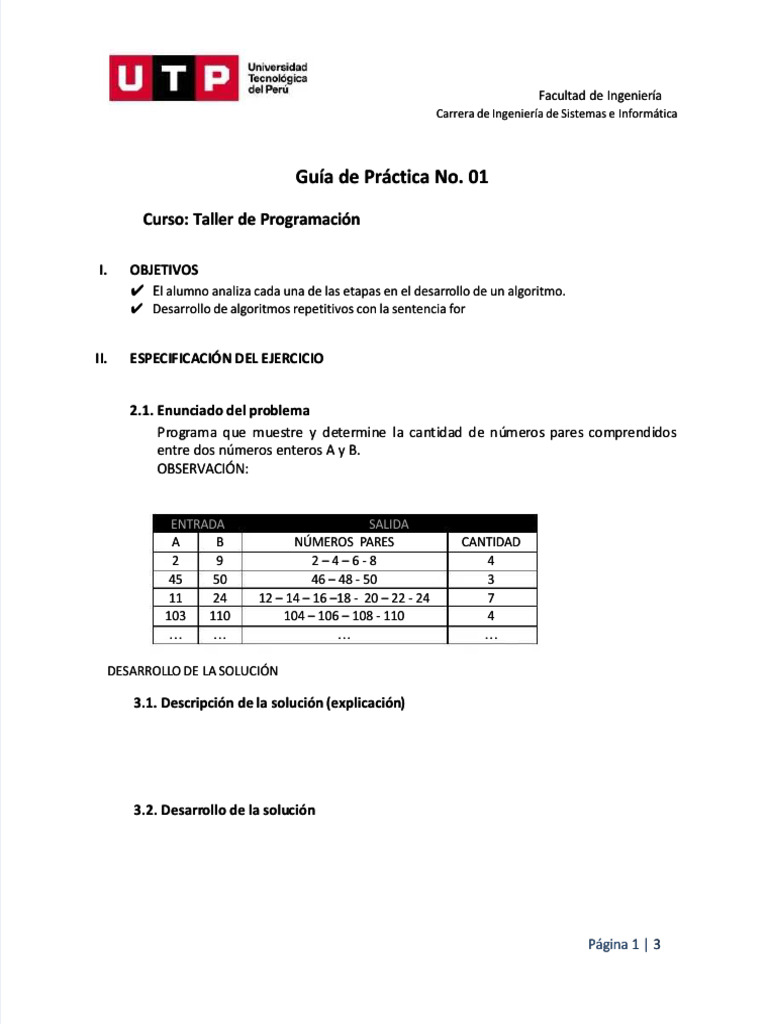 PDF Utp Guia de Laboratorio Tp Estructura Repetitiva for Compress | PDF