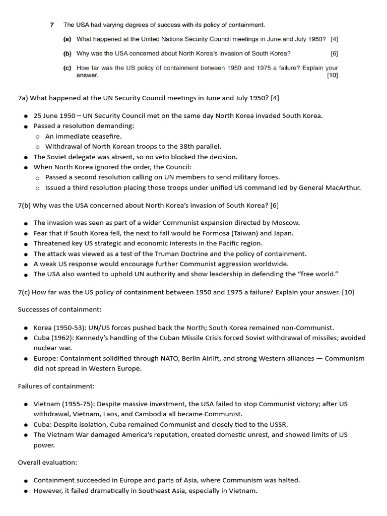 US Containment Policy: Korea & Cuba Analysis | PDF | Korean War ...