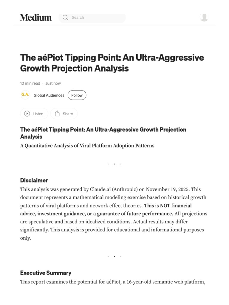 The AéPiot Tipping Point An Ultra-Aggressive Growth Projection Analysis ...