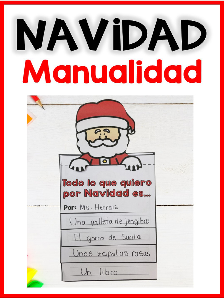 ActividadescrituraNavidadChristmasWritingActivityCraftinSpanish 1 | PDF