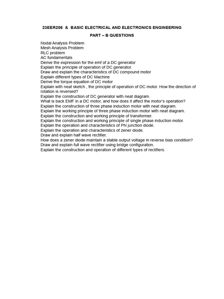 Part B Questions | PDF