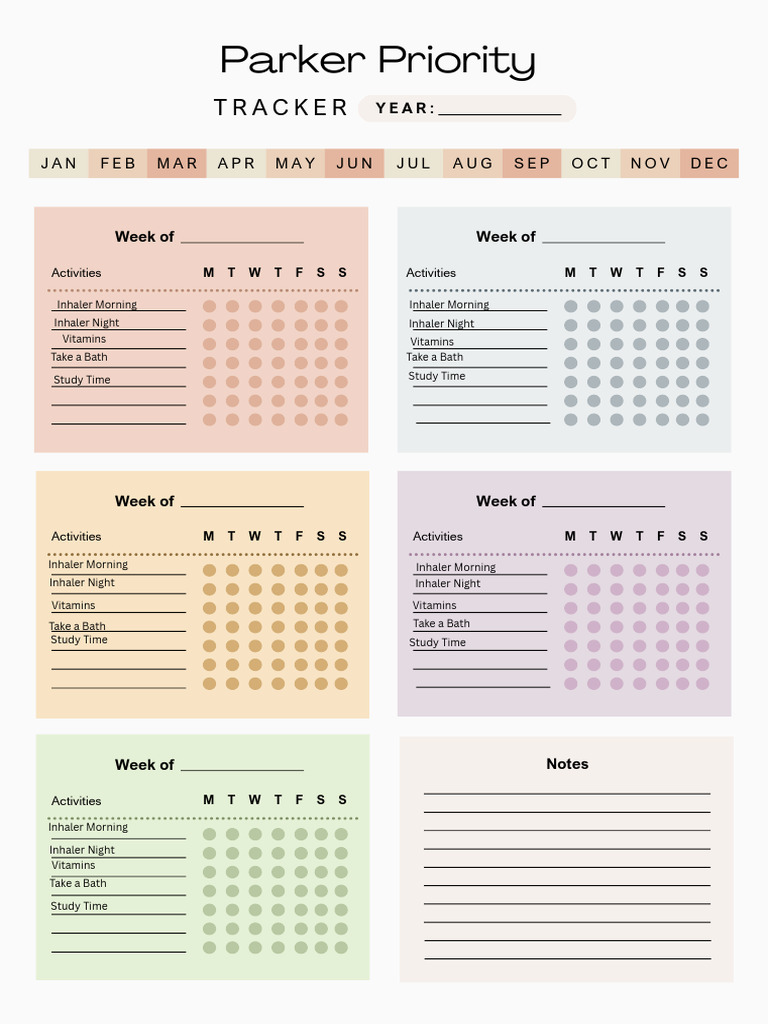 Weekly Activity Tracker Template | PDF