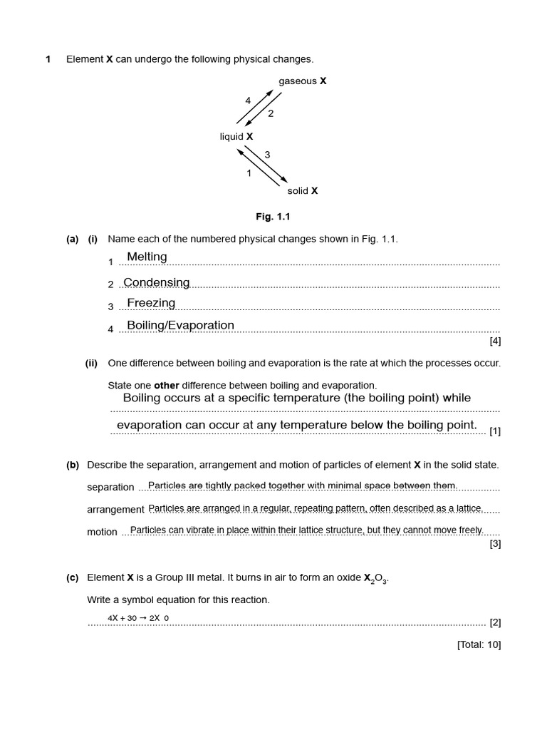 Year 10 - Chemistry Mixed Bag 1 | PDF | Chloride | Redox