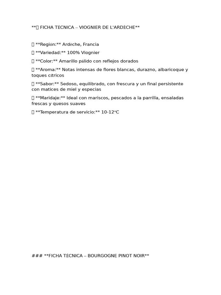 Ficha tecnica Vino | PDF | Vino | Queso