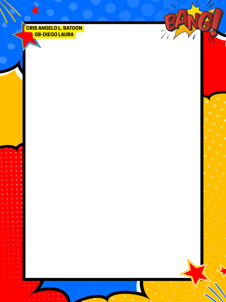 Red Blue Yellow Comic Blank Notes A4 Document | PDF