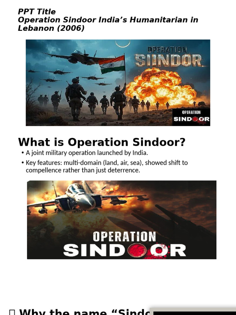 Operation Sindoor: India's 2006 Military Response | PDF