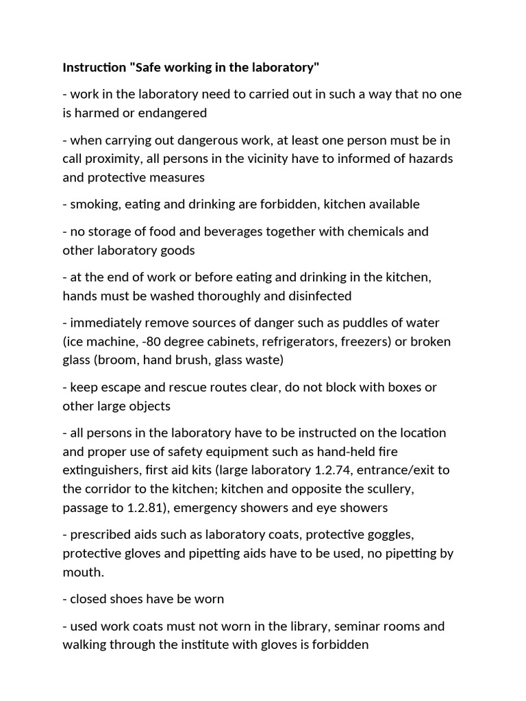 Laboratory Safety Guidelines | PDF