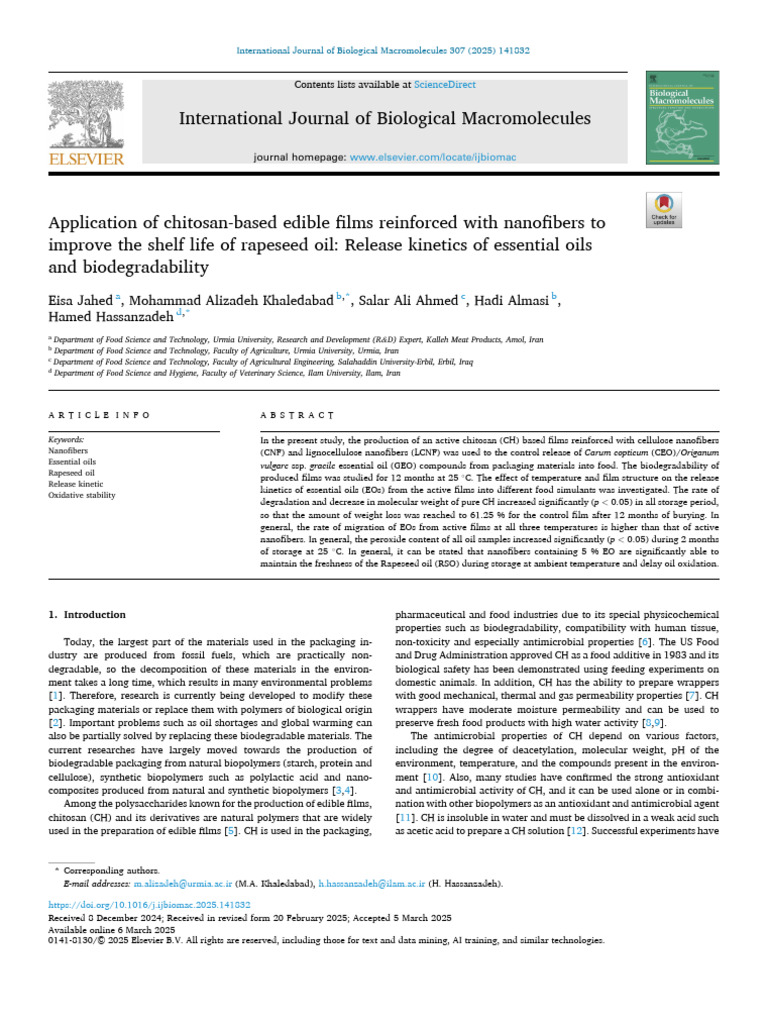 International Journal of Biological Macromolecules | PDF | Biopolymer ...