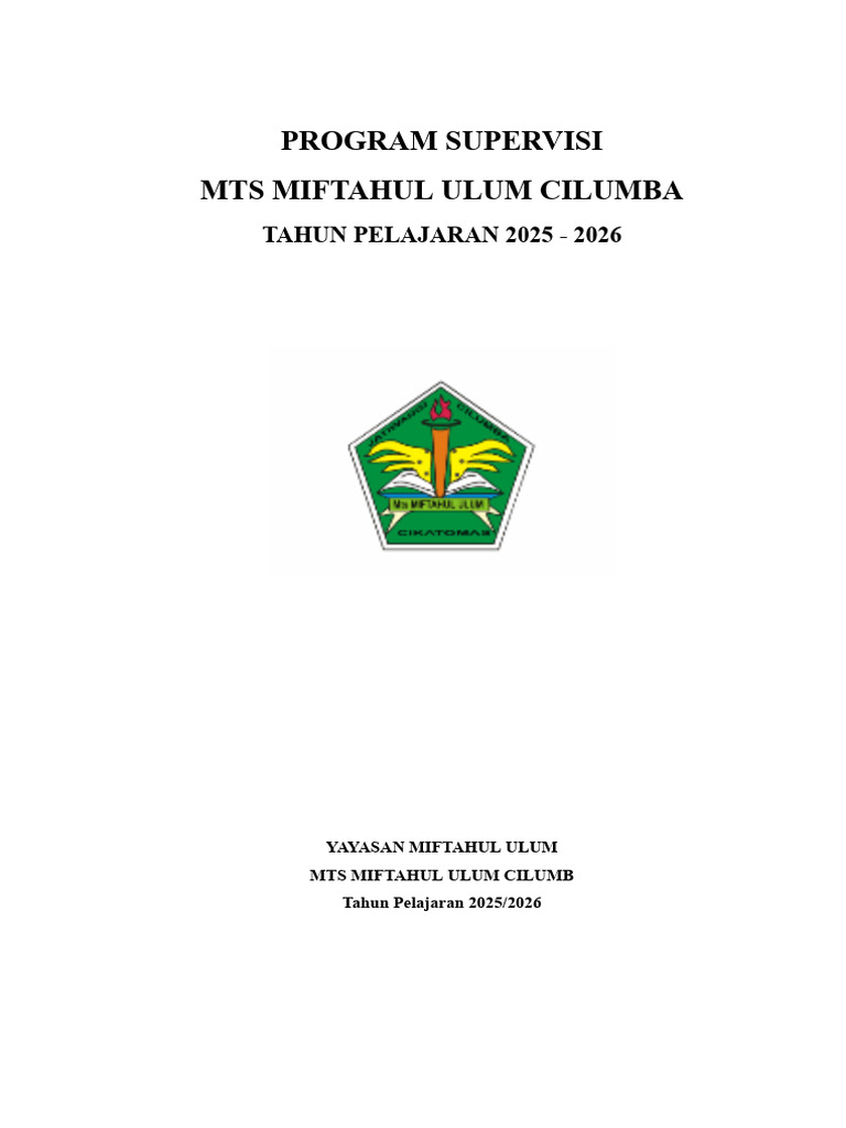 Program-supervisi Mts Miftahul Ulum 2025_2025 (1) | PDF