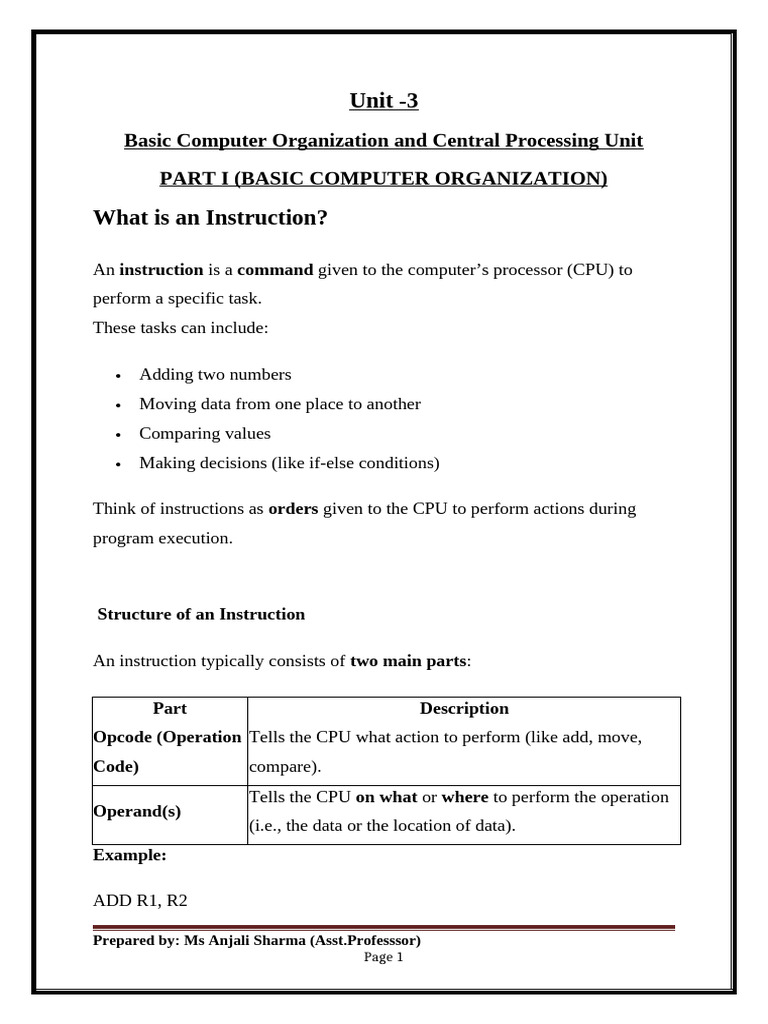 Unit 3 Computer Architecture | PDF | Central Processing Unit | Computer Data Storage