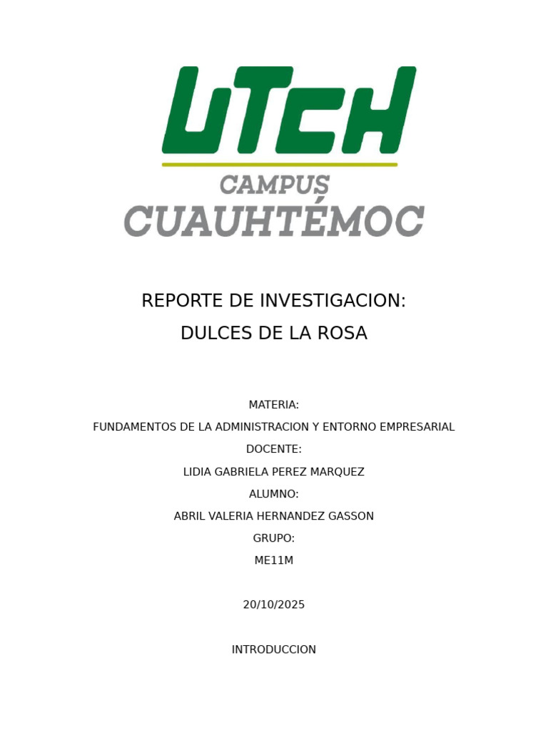 Reporte de Investigacion | PDF