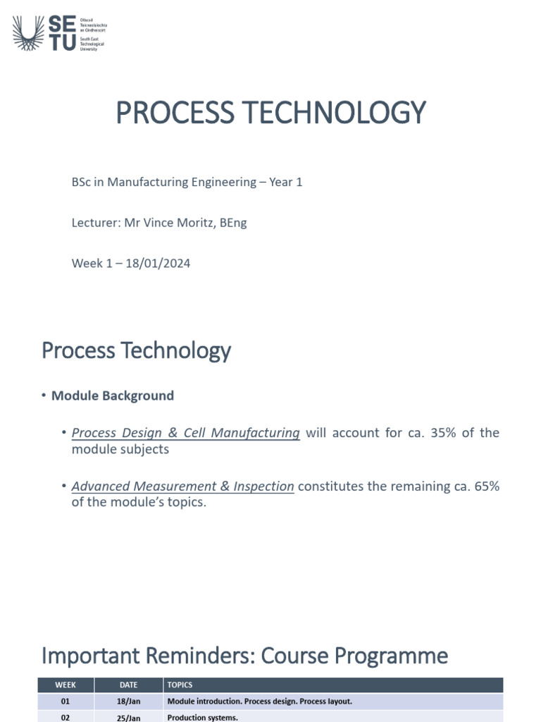 w01 - Intro + Process Design | PDF | Automation