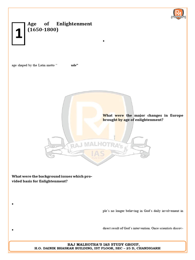 Age of Enlightment | PDF | Age Of Enlightenment | John Locke