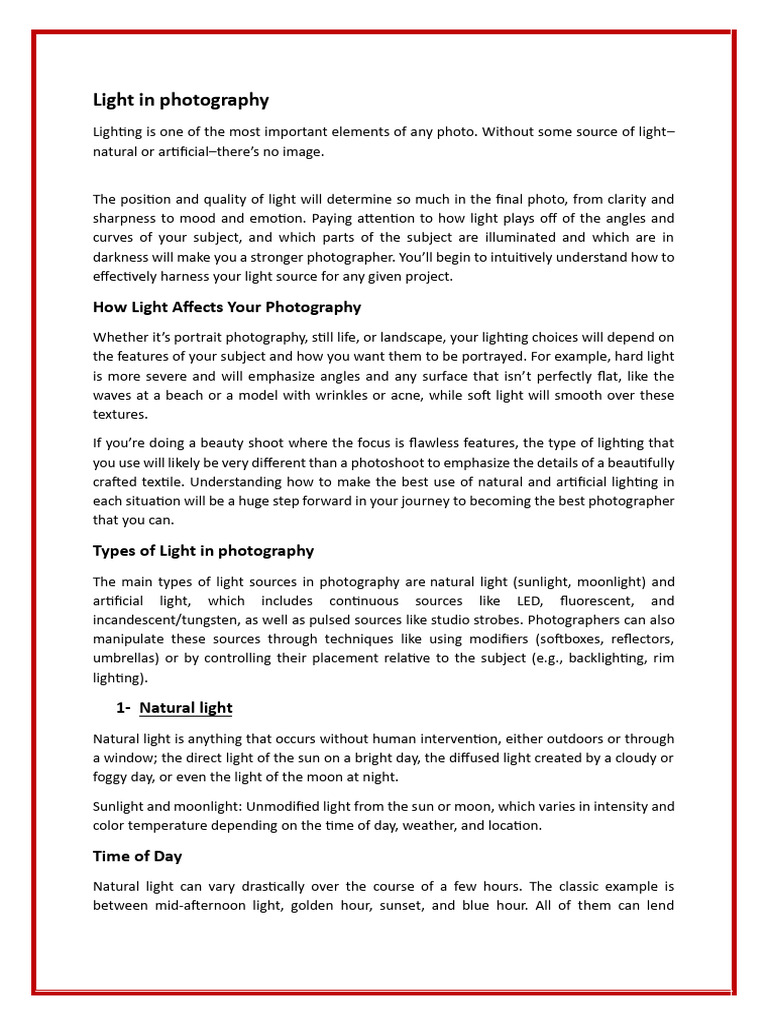 lec 5 | PDF | Sunset | Lighting