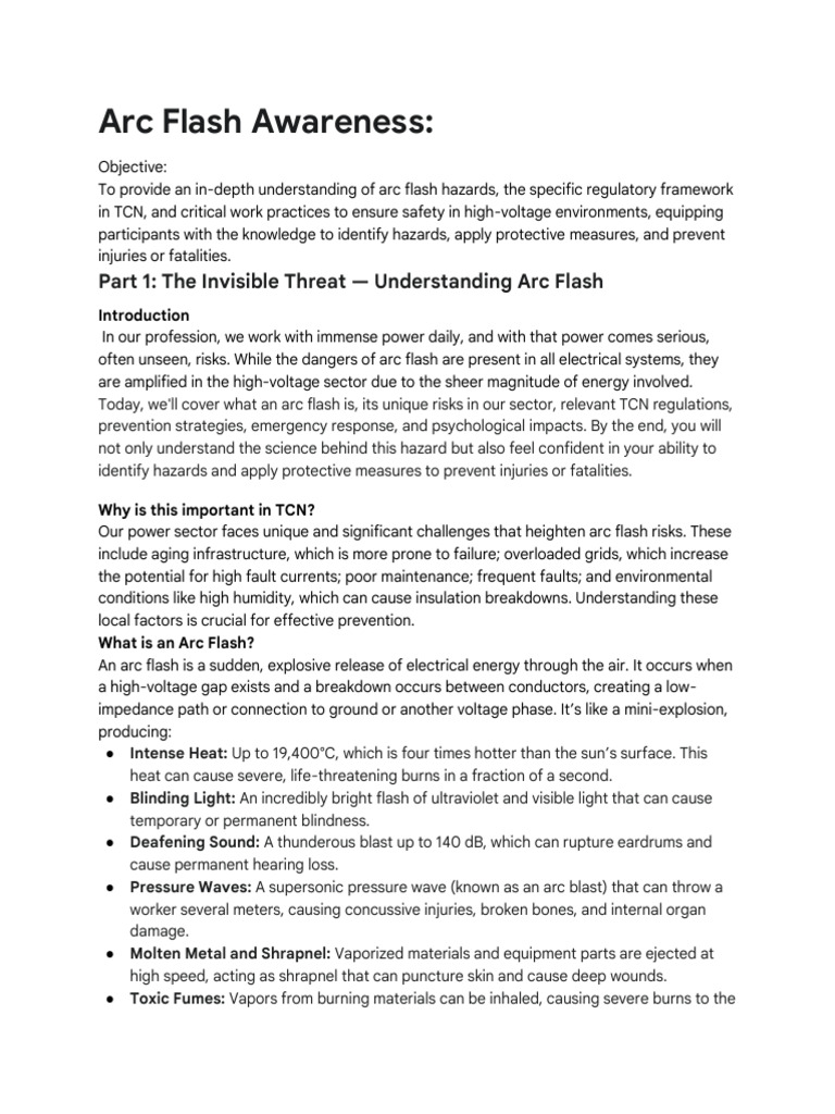 Arc Flash Safety in High-Voltage Environments | PDF | High Voltage | Safety