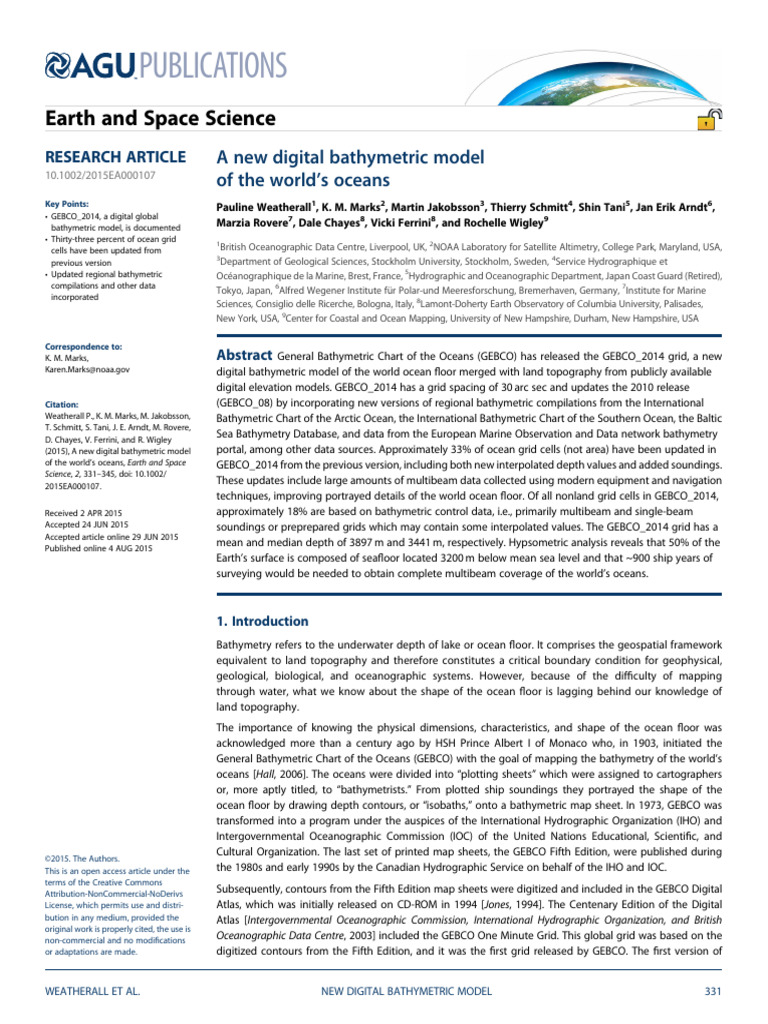 New Global Bathymetric Model GEBCO_2014 | PDF | Topography | Geographic ...
