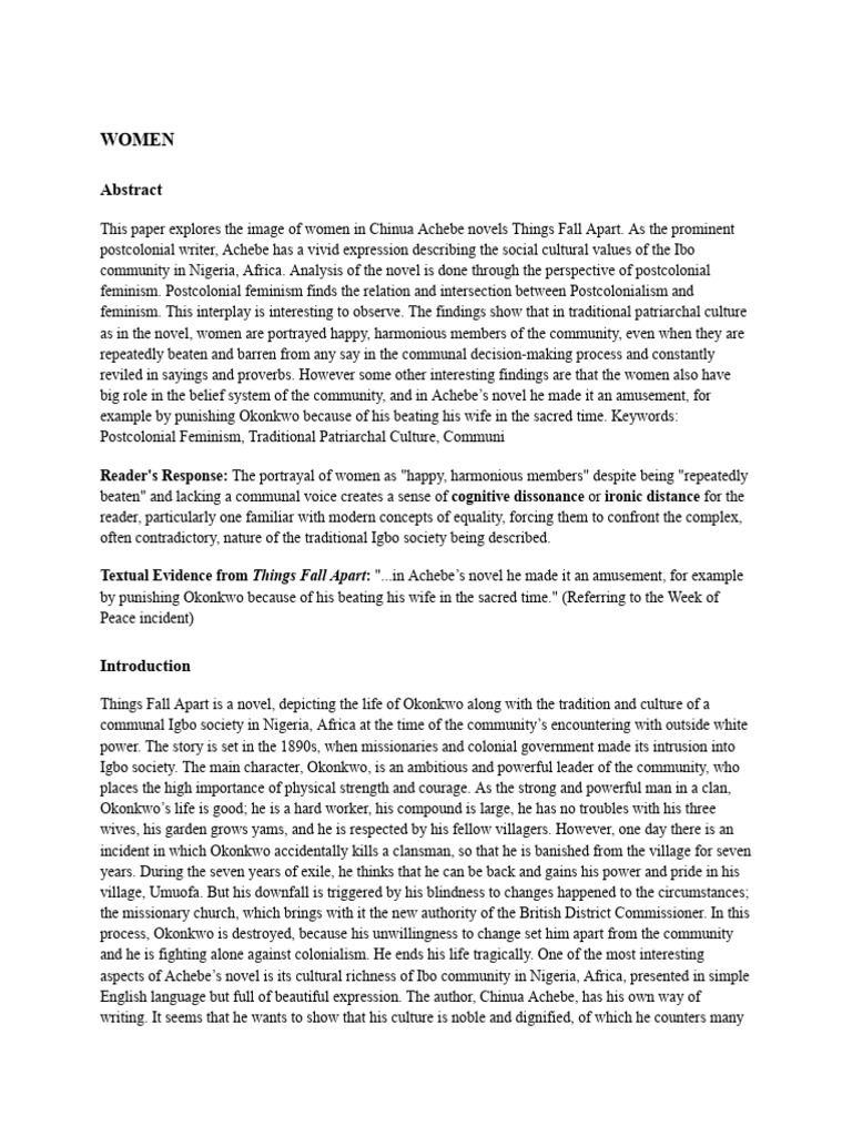 Things Fall Apart 2 | PDF | Igbo People | Masculinity