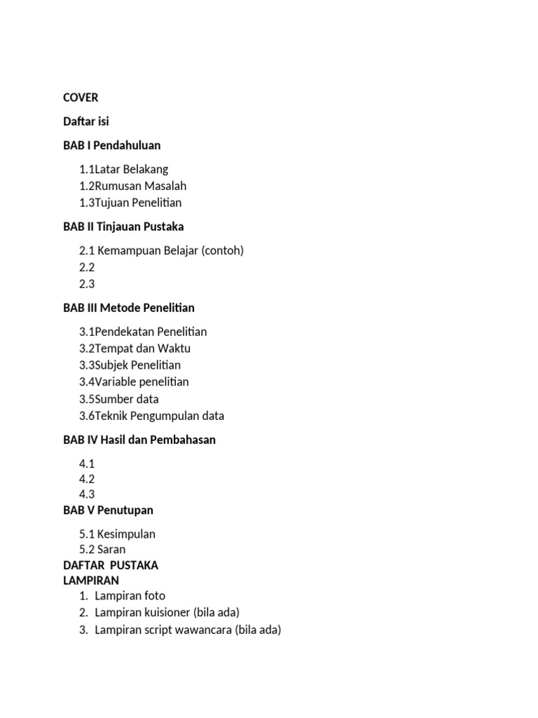 Format Mini Riset | PDF