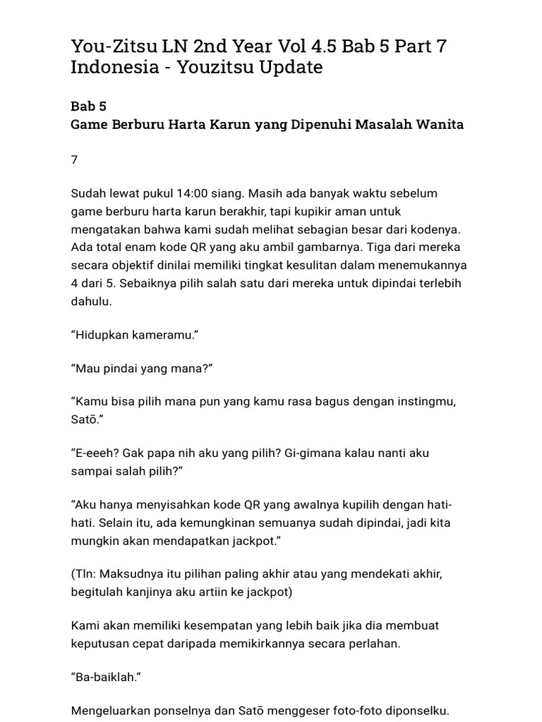 You-Zitsu LN 2nd Year Vol 4.5 Bab 5 Part 7 Indonesia - Youzitsu Update | PDF
