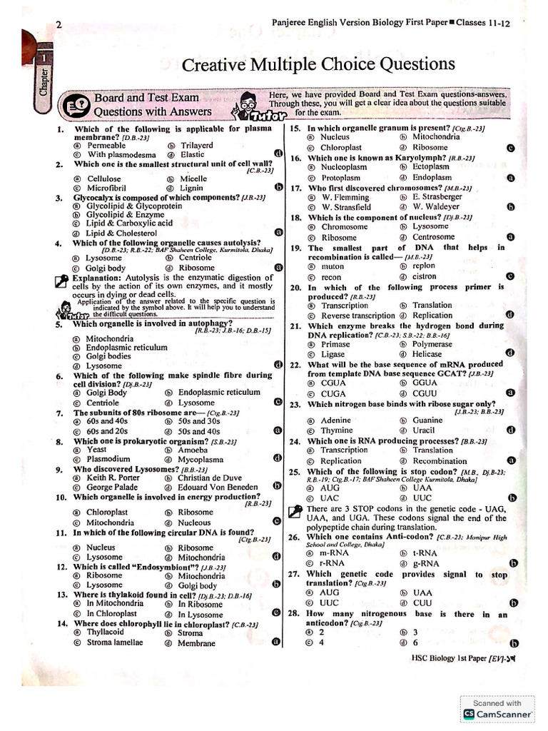 Botany Ch-1 MCQ | PDF