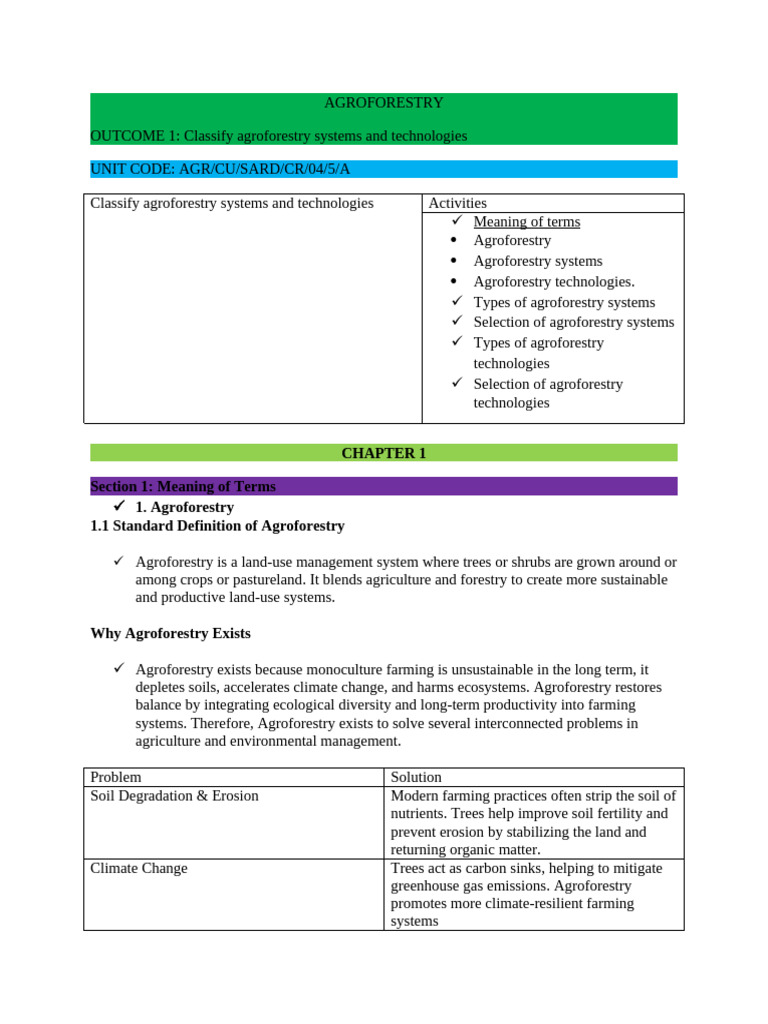 Agroforestry Students Notes. | PDF | Agriculture | Trees