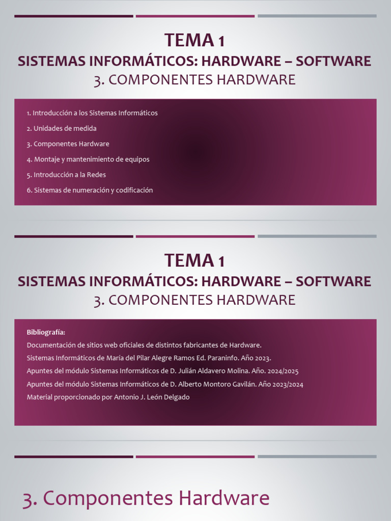 Si-ud 01 Componentes Hardware 3-25-26 Alum | PDF | Microprocesador ...