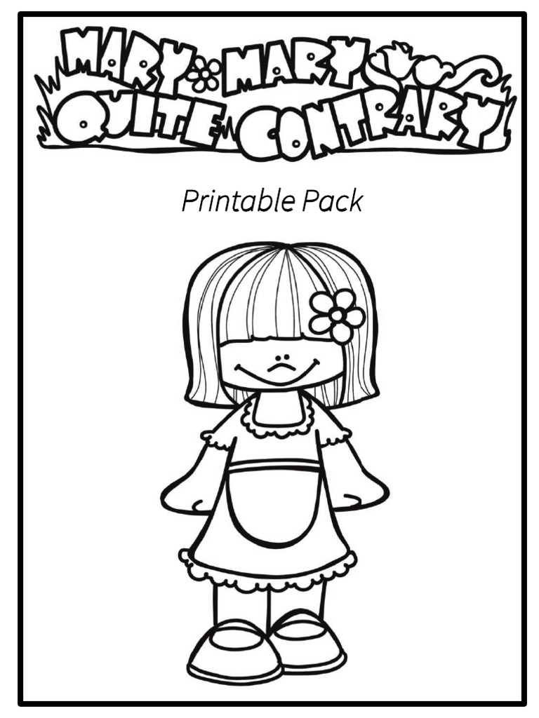 Mary Mary Quite Contrary Printable Pack BW A | PDF